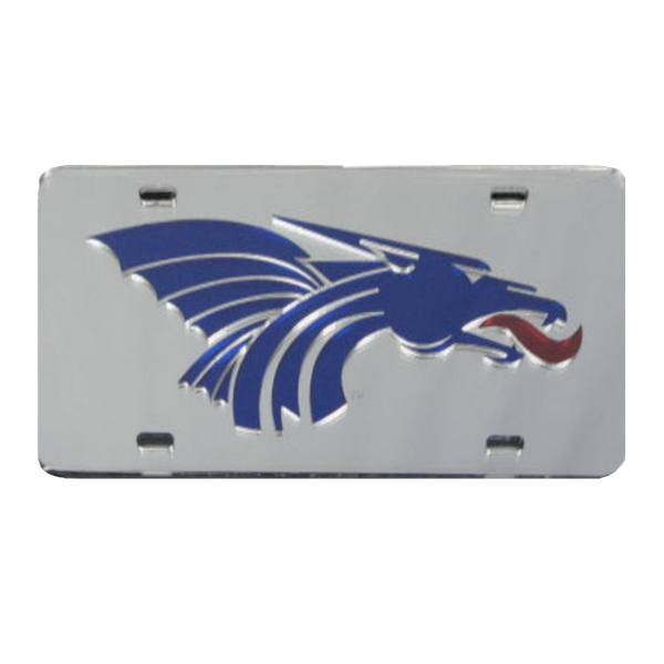 Power Dragon Mirrored License Plate - Blue Dragon Fans Store